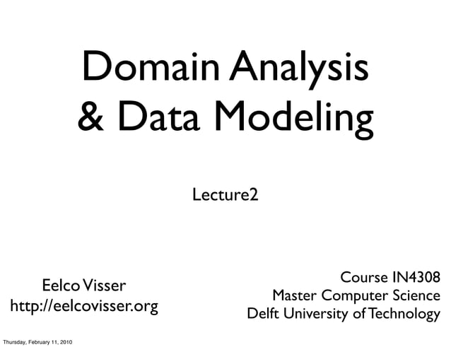 Domain Analysis & Data Modeling | PPT