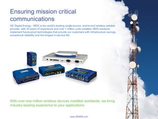 GE MDS Overview | PPT