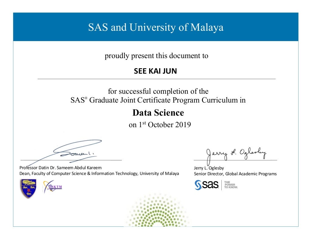 MDS SAS Certificate | PDF