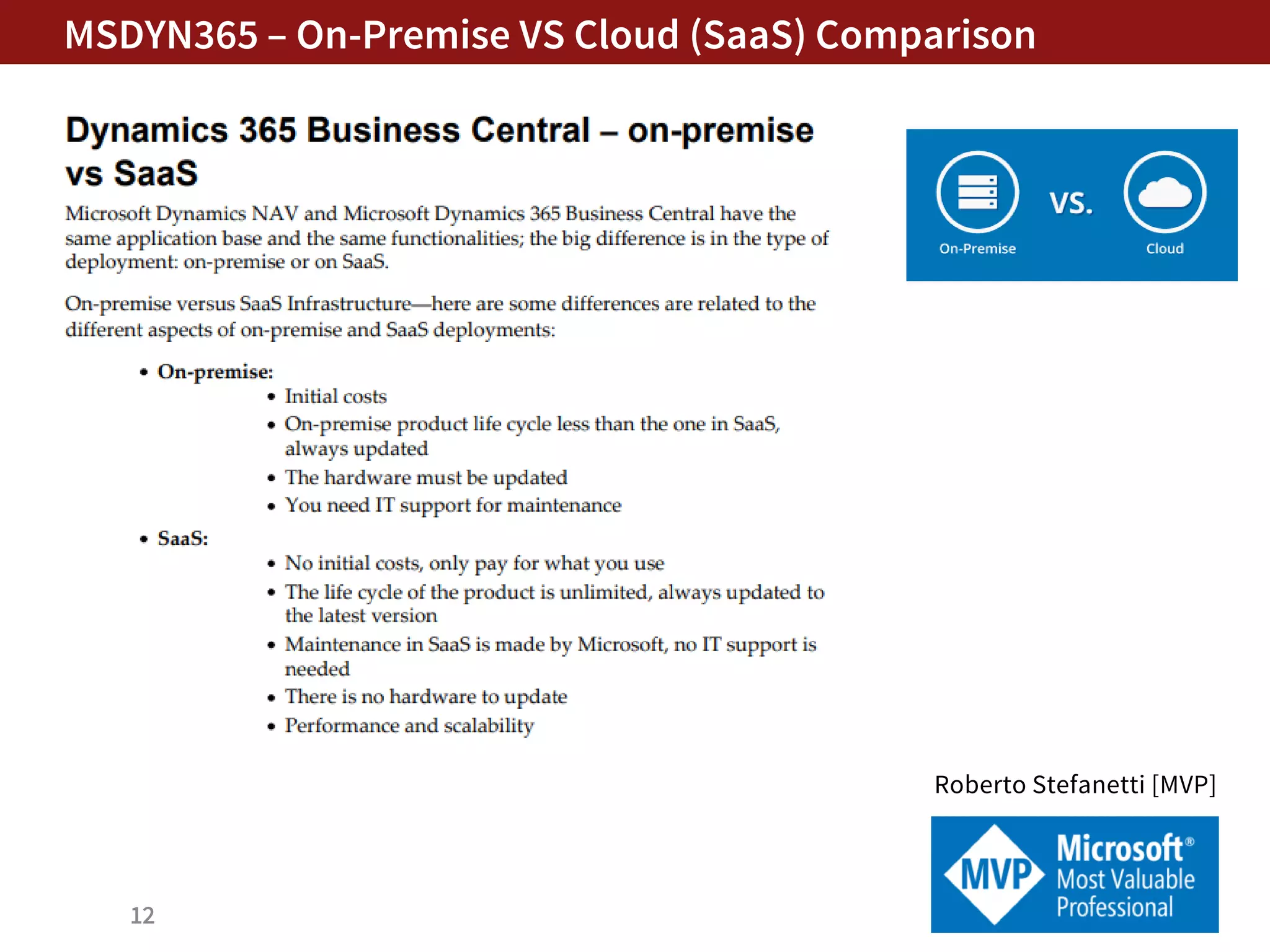 MSDYN365 Business Central On-premise Vs Cloud SaaS | PDF