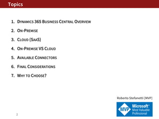MSDYN365 Business Central On-premise Vs Cloud SaaS | PDF