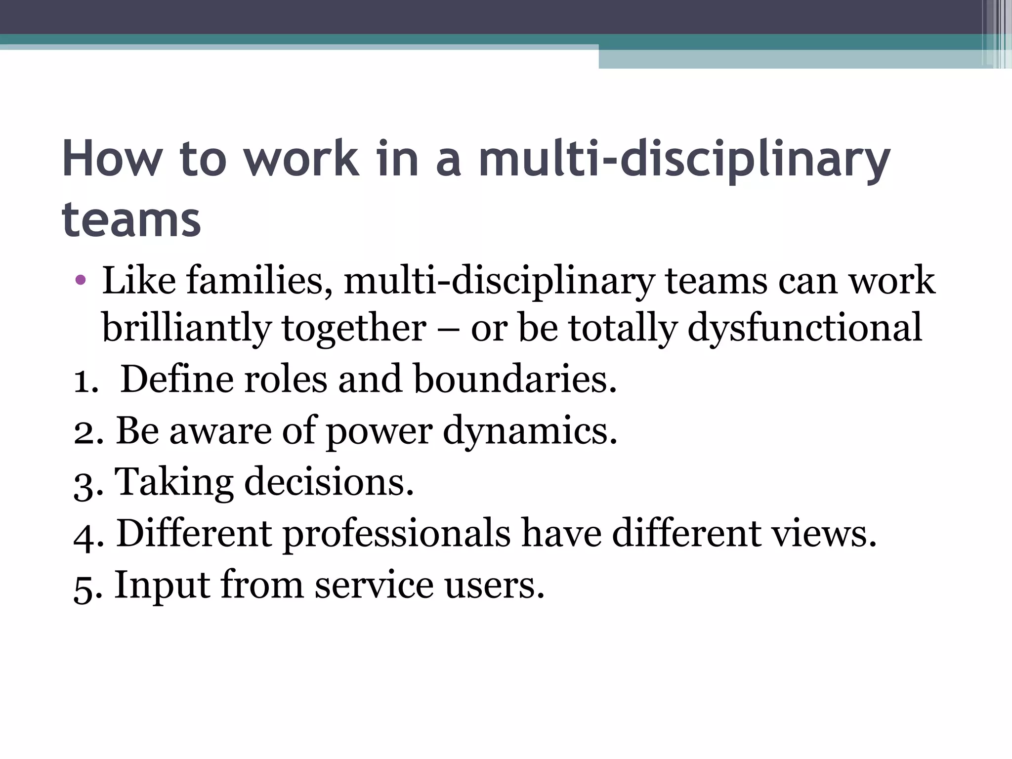 multi-disciplinary team | PPT