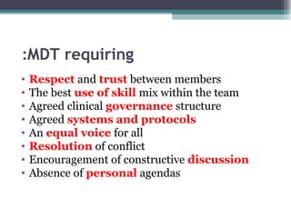 multi-disciplinary team | PPT
