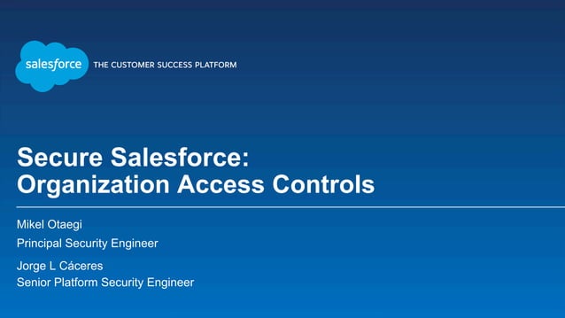 Secure Salesforce Org Access Controls Ppt