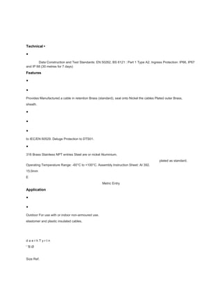 121-cable glands | DOCX | Physics | Science