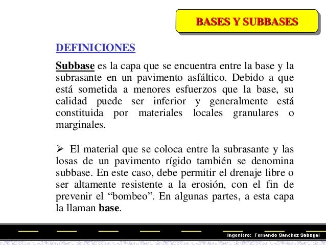 MÓDULO 7: MATERIALES PARA BASE Y SUBBASE - FERNANDO SÁNCHEZ SABOGAL