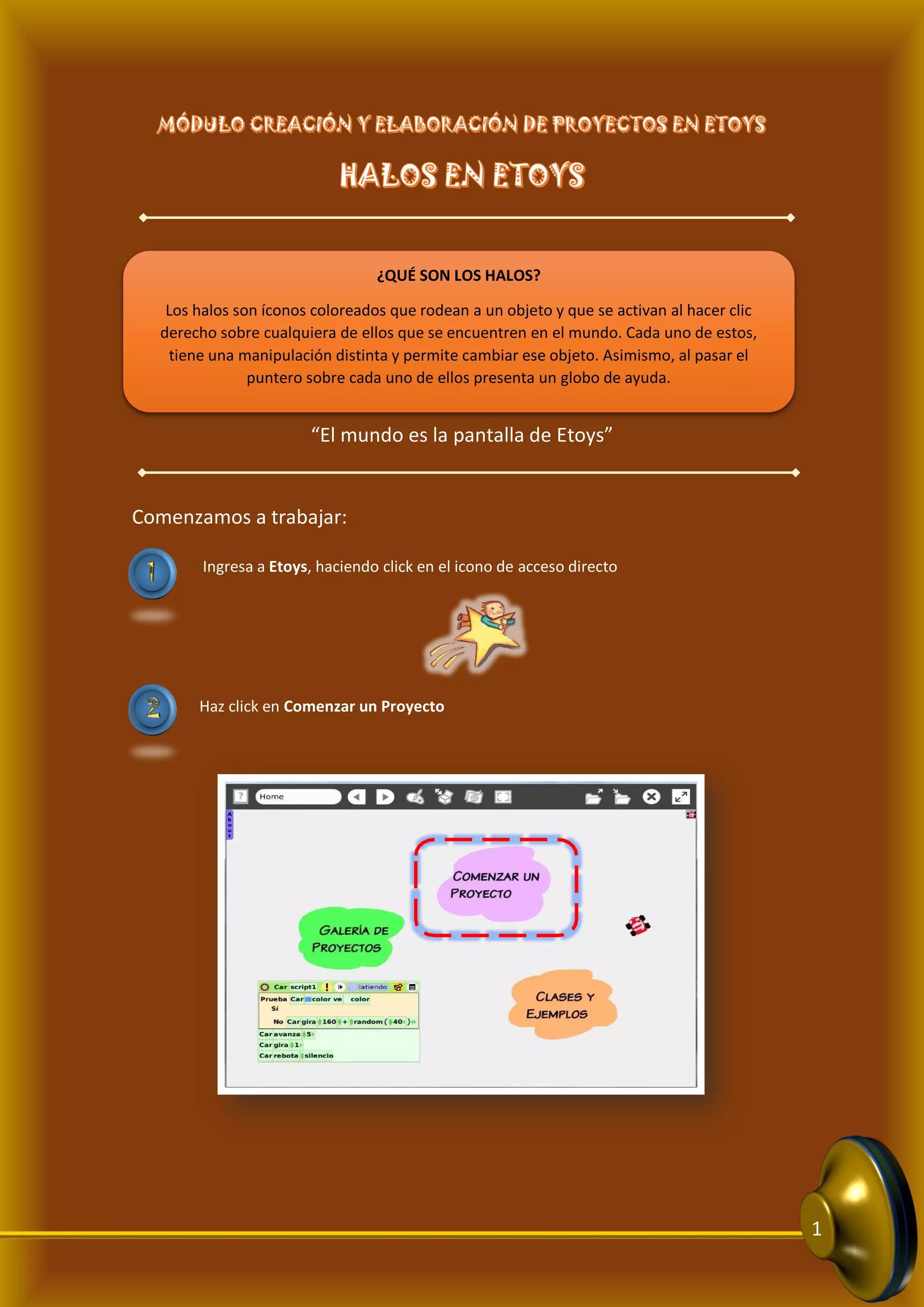 Módulo de creación y elaboración de proyectos en etoys | PDF