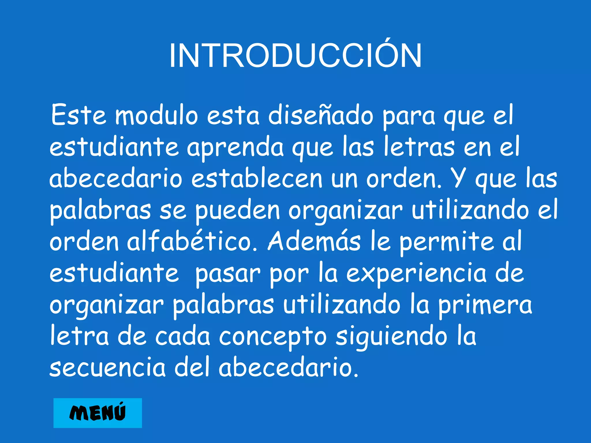 Módulo el orden alfabético | PPT