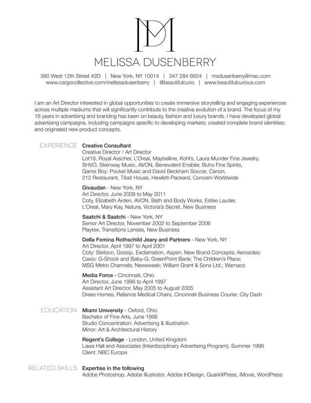 Melissa Dusenberry CV | PDF
