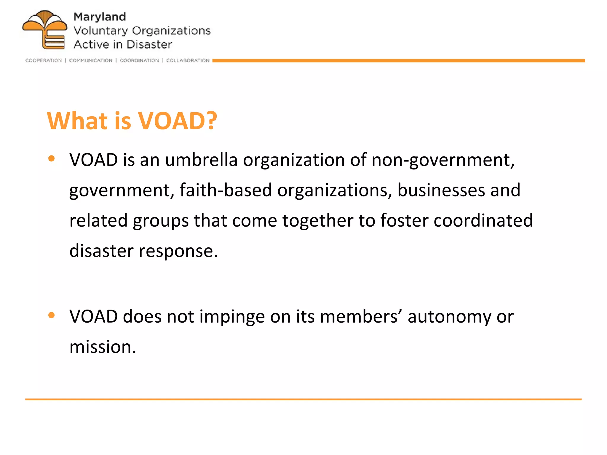 Maryland VOAD - an overview | PPT