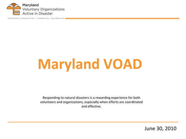 Maryland VOAD - an overview | PPT
