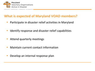 Maryland VOAD - an overview | PPT