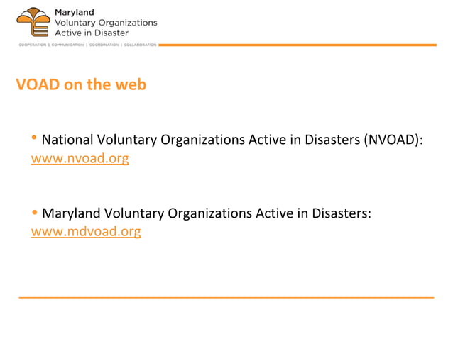 Maryland VOAD - an overview | PPT