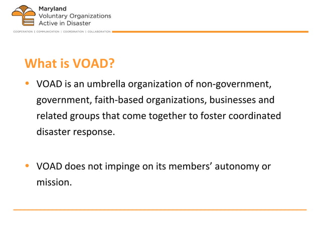 Maryland VOAD - an overview | PPT