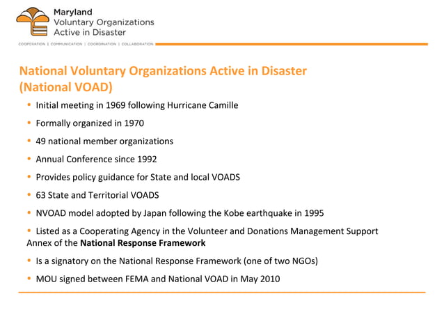 Maryland VOAD - an overview | PPT