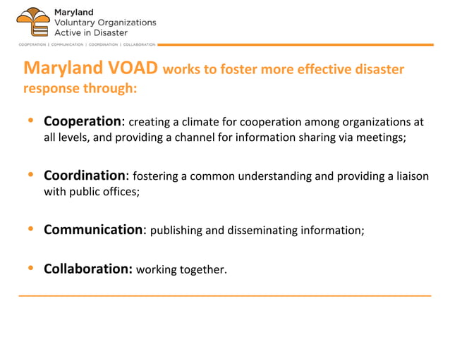 Maryland VOAD - an overview | PPT