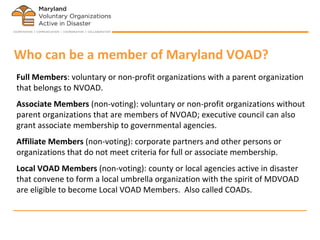 Maryland VOAD - an overview | PPT