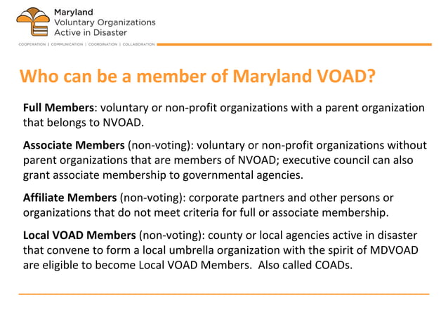 Maryland VOAD - an overview | PPT