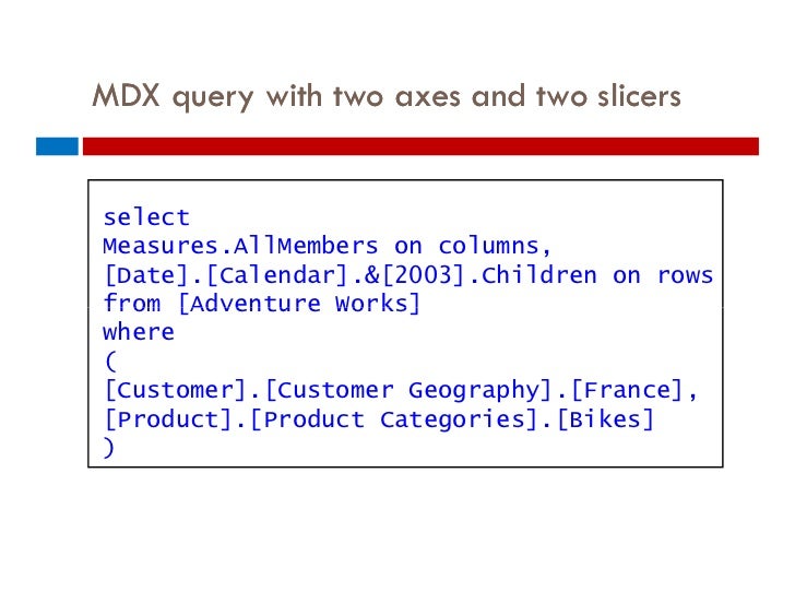 MDX - What BI Developers Need To Know
