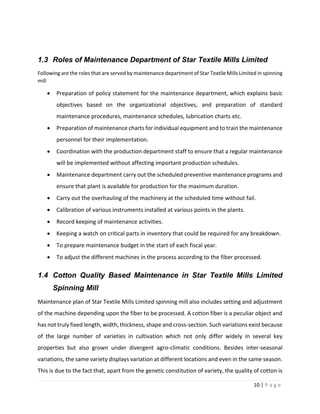 Maintenance Strategy and Activites of Textile Industry (Spinning Mill ...
