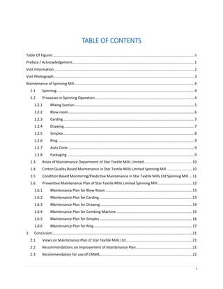 Maintenance Strategy and Activites of Textile Industry (Spinning Mill ...