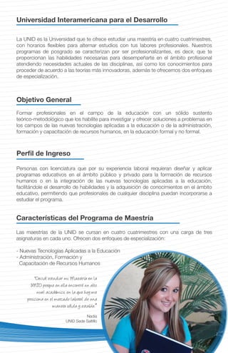 Plan de Estudio Maestría en Educación UNID Tuxtepec | PDF
