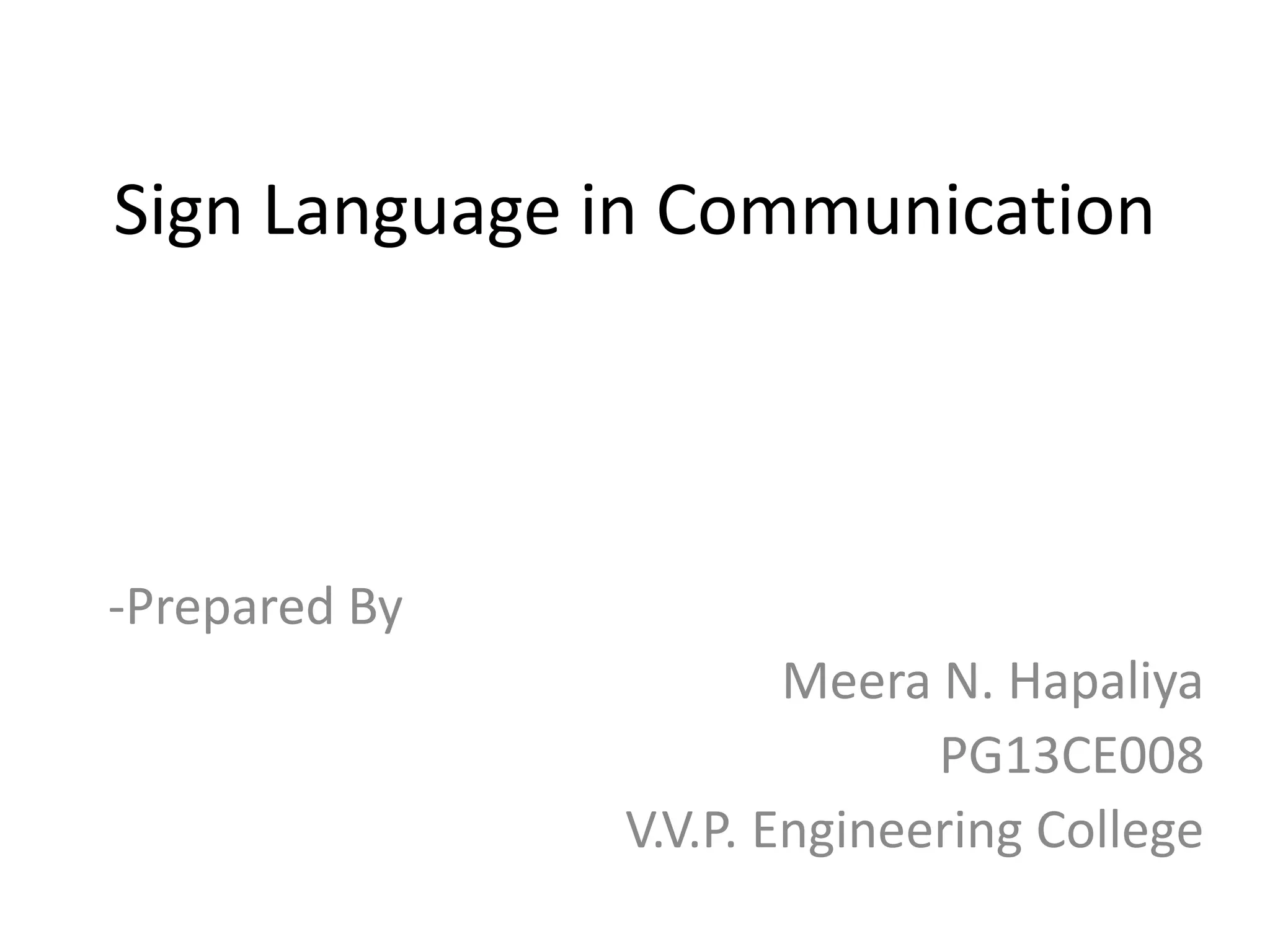 Sign Language in Communication | PPTX