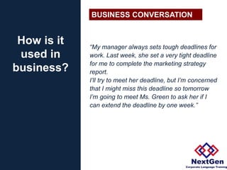 Professional English - Learn to use 'deadline' in business | PPTX