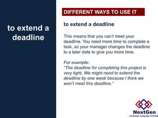 Professional English - Learn to use 'deadline' in business | PPTX ...