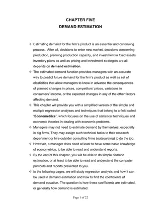 Managerial Economics (Chapter 5 - Demand Estimation) | PDF