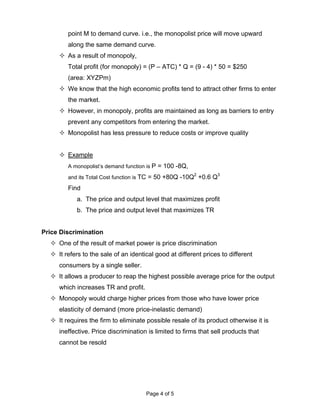 Managerial Economics (Chapter 9 - Monopoly) | PDF