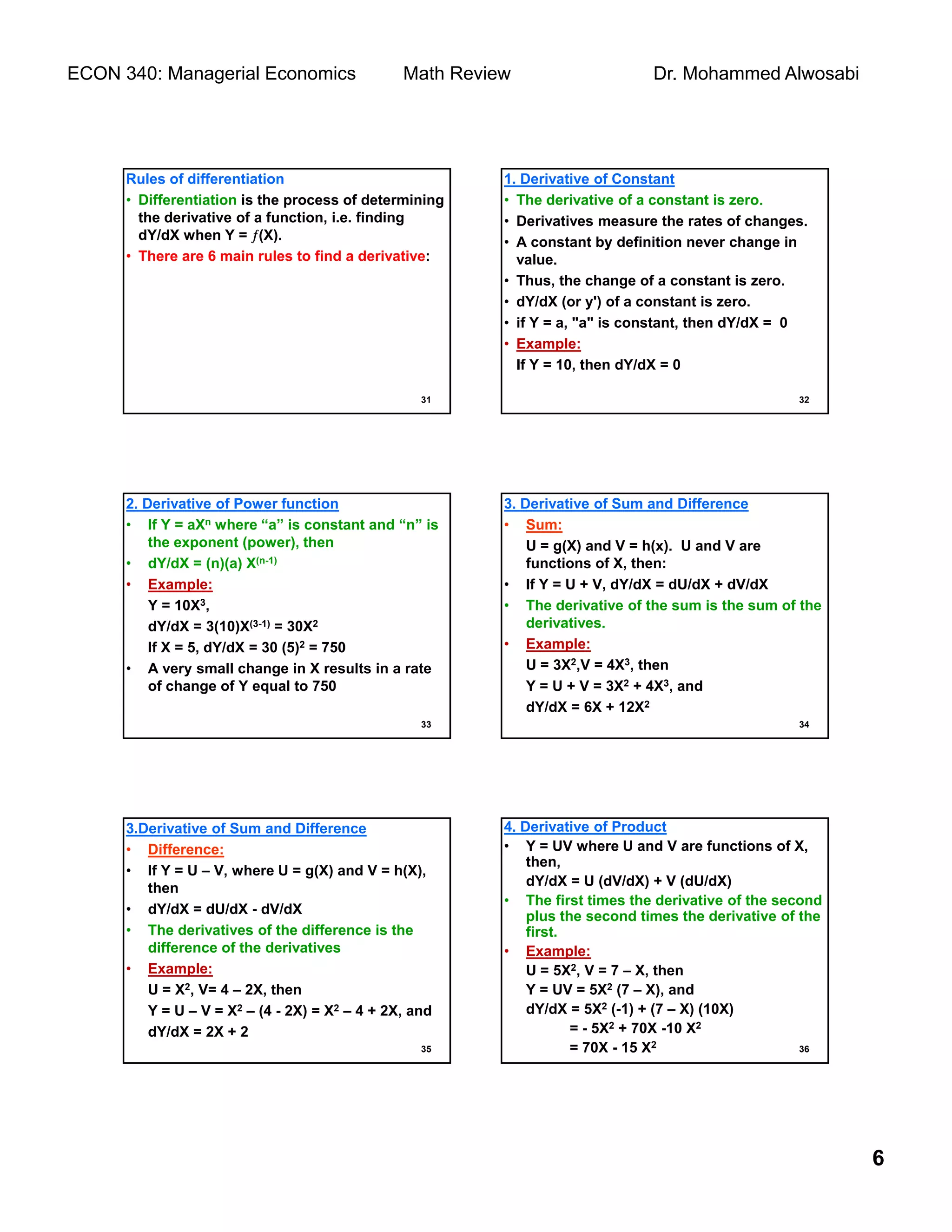 Managerial Economics (Mathematical Concepts) | PDF