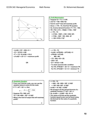 Managerial Economics (Mathematical Concepts) | PDF