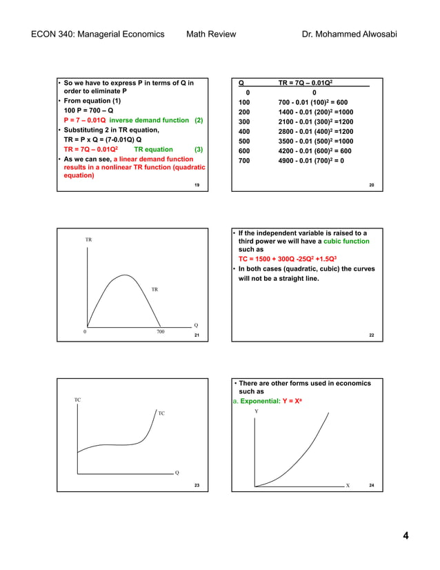 Managerial Economics (Mathematical Concepts) | PDF
