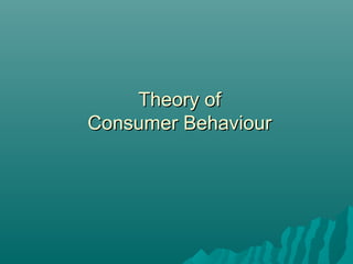 Theory of Consumer Behavior in managerial economics | PPT