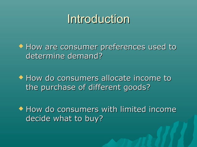 Theory of Consumer Behavior in managerial economics | PPT | Household Supplies | Shopping