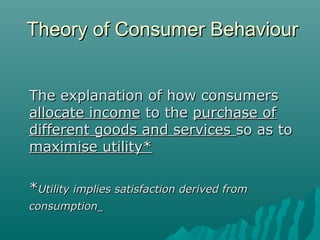 Theory of Consumer Behavior in managerial economics | PPT