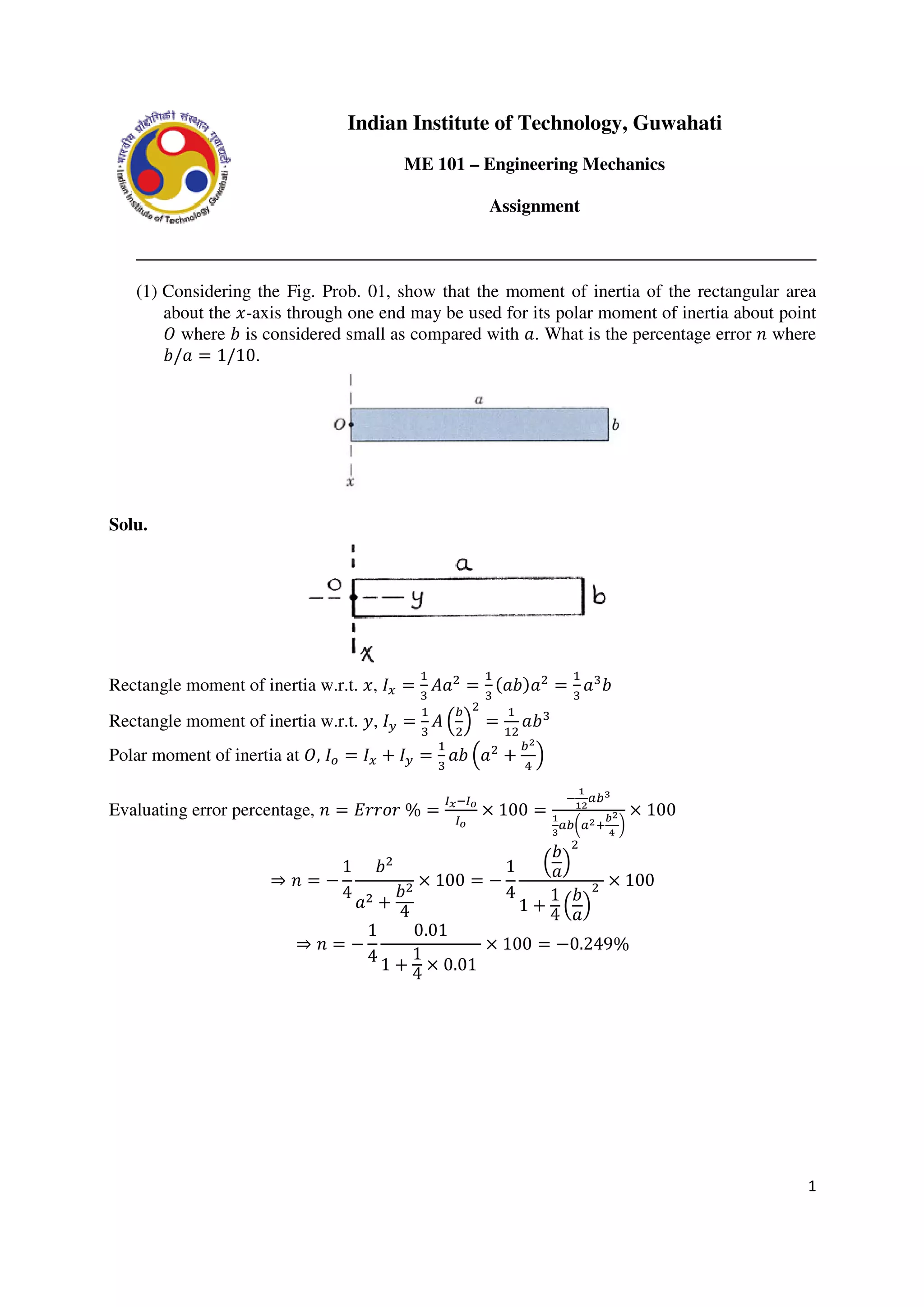 Me101 tutorial 06_solution | PDF
