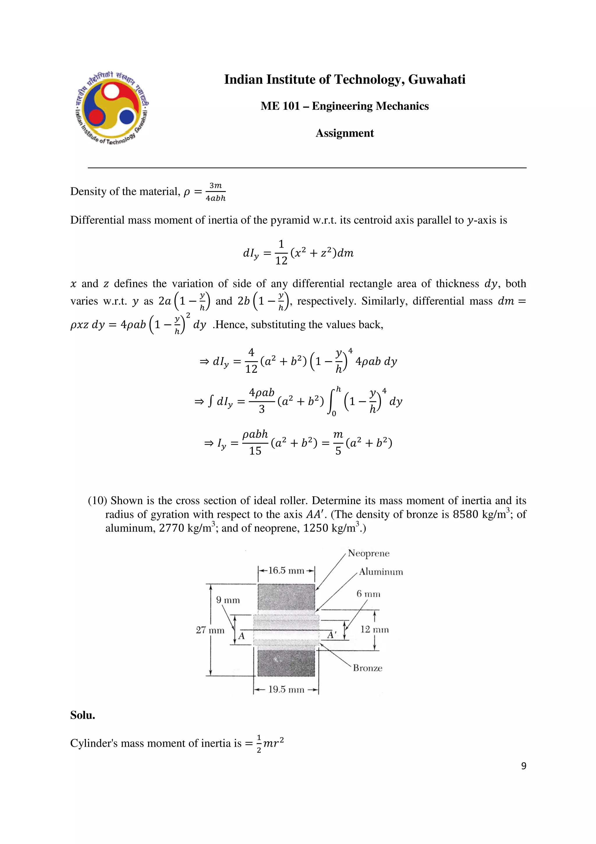 Me101 tutorial 06_solution | PDF