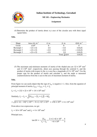 Me101 tutorial 06_solution | PDF | Physics | Science