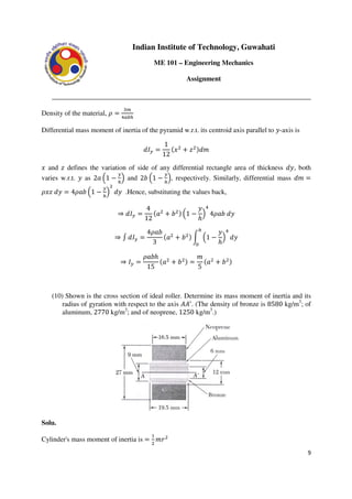 Me101 tutorial 06_solution | PDF | Physics | Science
