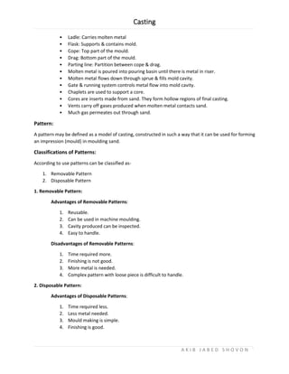 Manufacturing Process - Casting | PDF