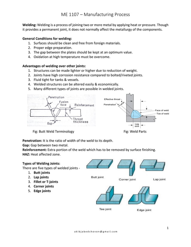 Manufacturing Process - Welding, Brazing & Soldering | PDF