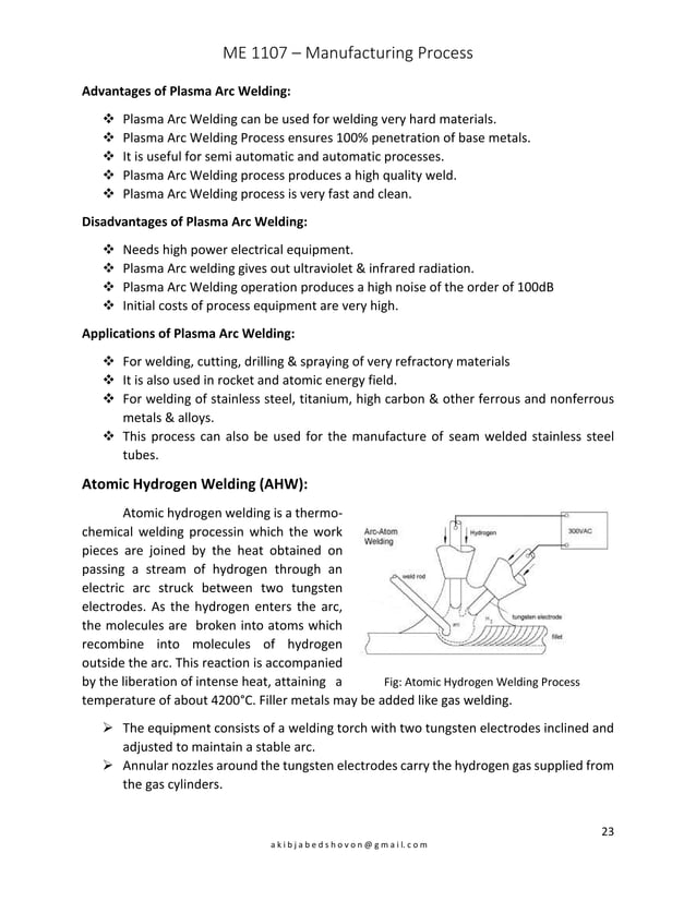 Manufacturing Process - Welding, Brazing & Soldering | PDF