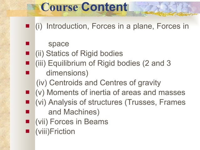 Statics | PPT | Physics | Science