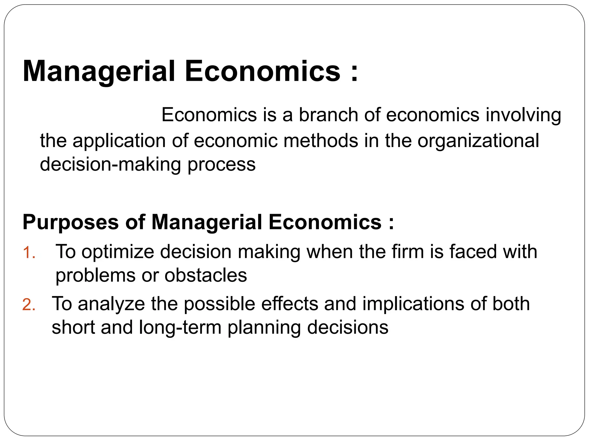 ECONOMICS MANAGERIAL PPT | PPT