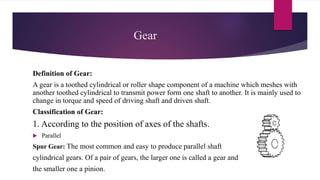 Power transmission and Different types of gear | PPTX