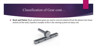 Power transmission and Different types of gear | PPTX