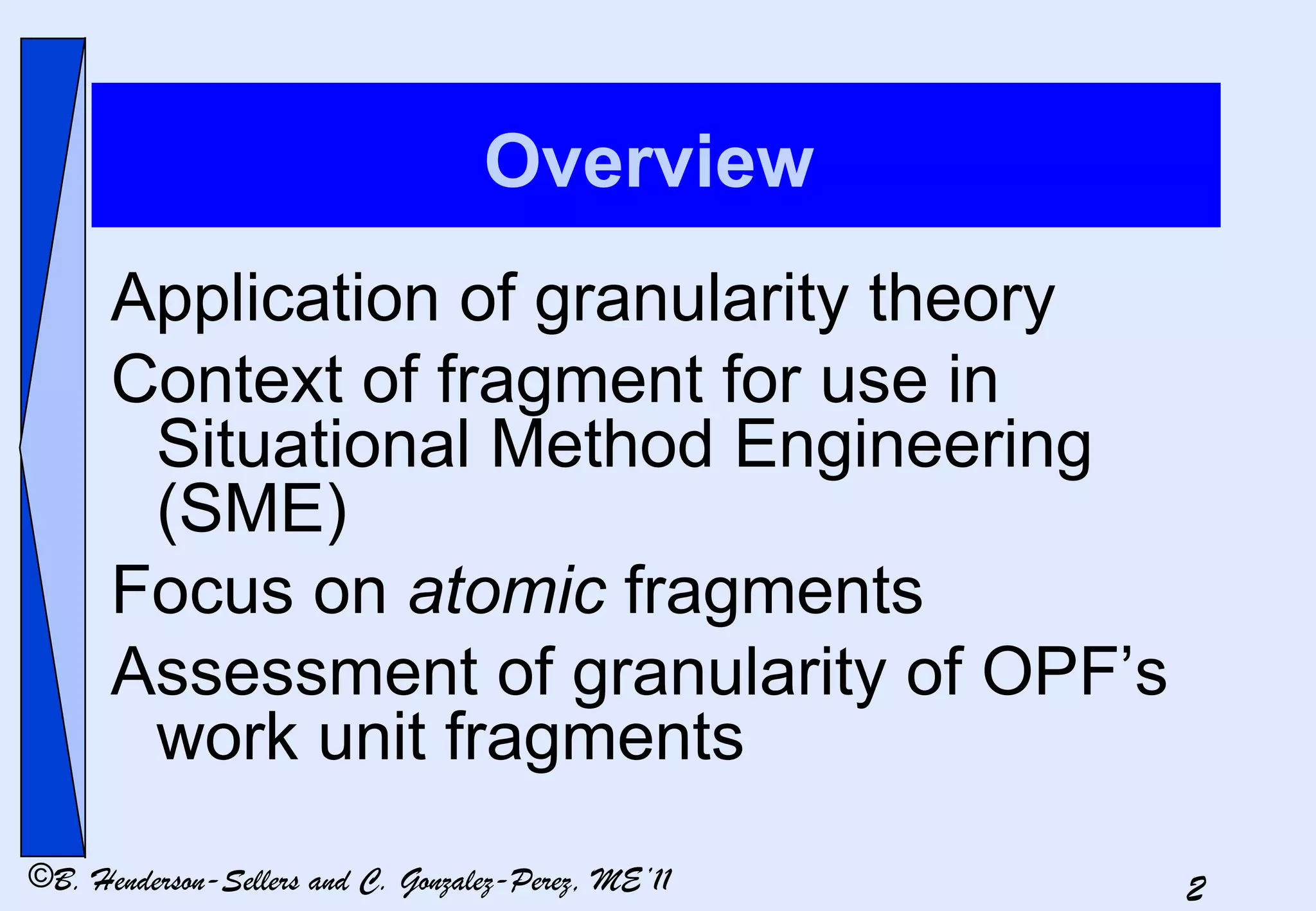 Me2011 Granularity presentation by Henderson-Sellers | PPT