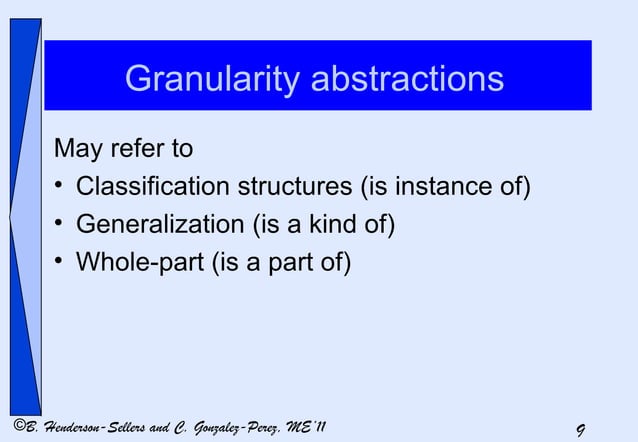 Me2011 Granularity presentation by Henderson-Sellers | PPT